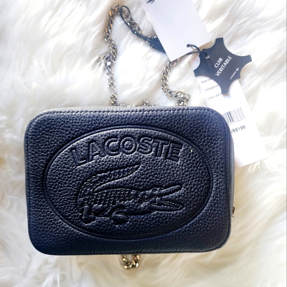 Lacoste | Bags | Genuine Leather Lacoste Chain Crossbody Bag | Poshmark